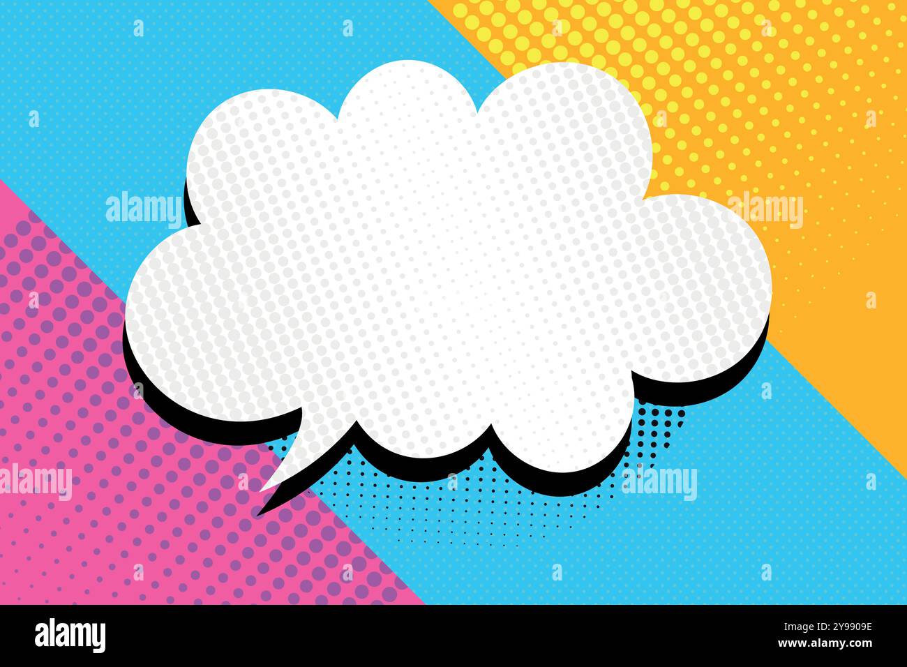 Retro pop art style banner with comic speech bubble cloud. Pop art ...
