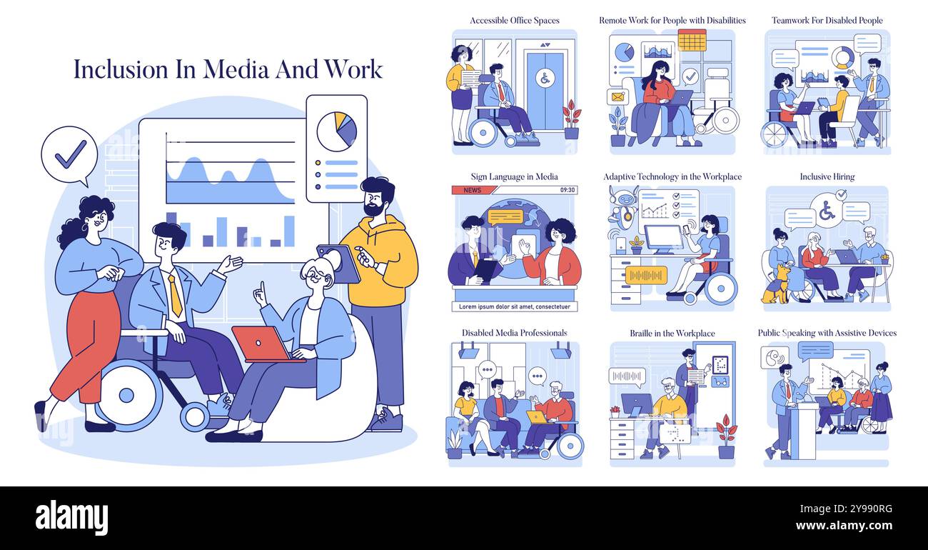 Inclusion in Media and Work set. Diversity and accessibility in ...