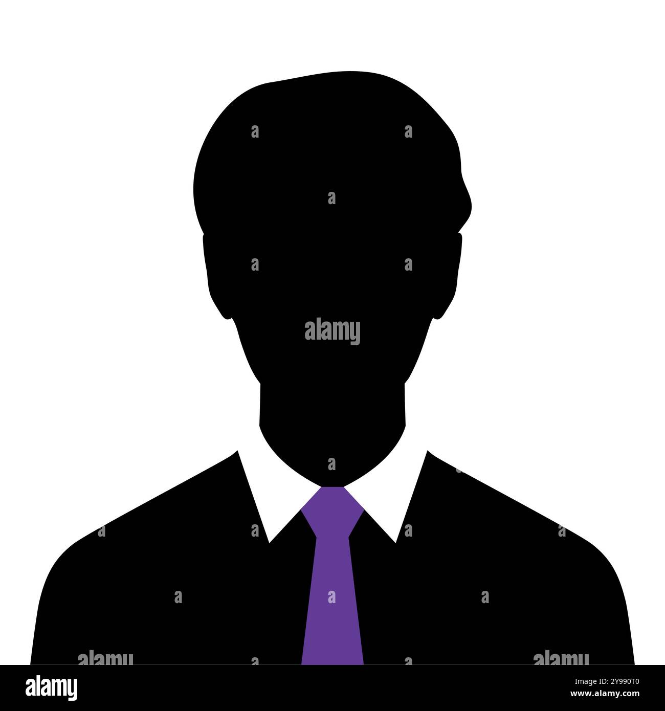 Abstract man silhouette in purple tie. Dark male silhouette avatar ...