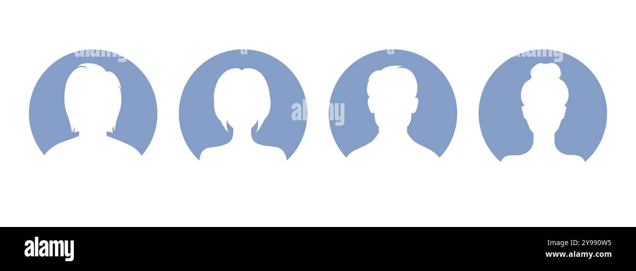 Abstract male and female avatars, people icons. Men and women white ...