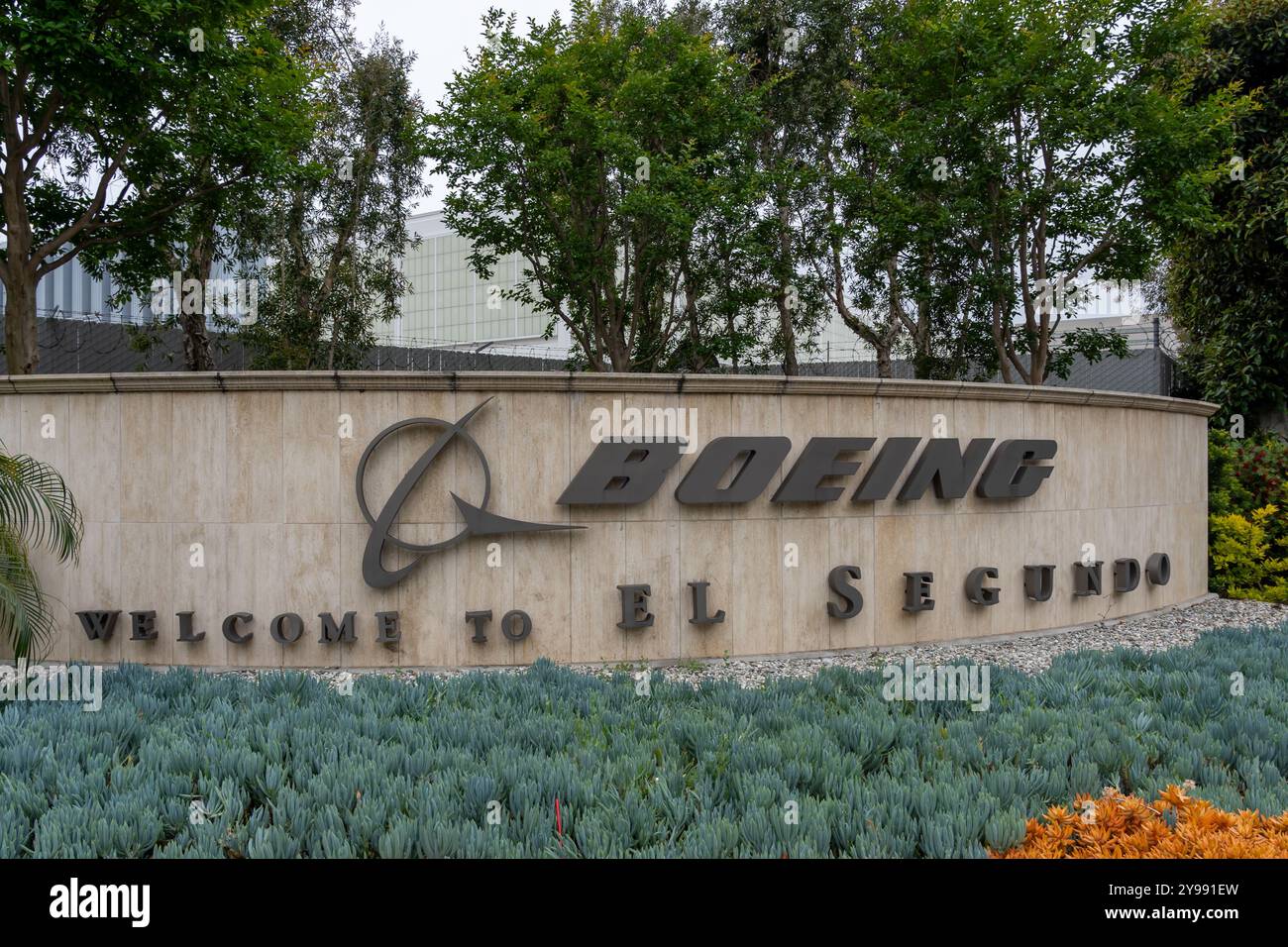 The welcome ground sign of Boeing is seen on East Imperial Hwy in El ...