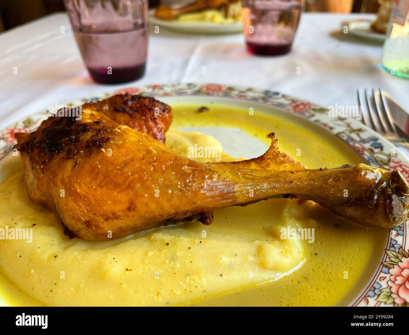 Chicken with potato puree Stock Photo - Alamy