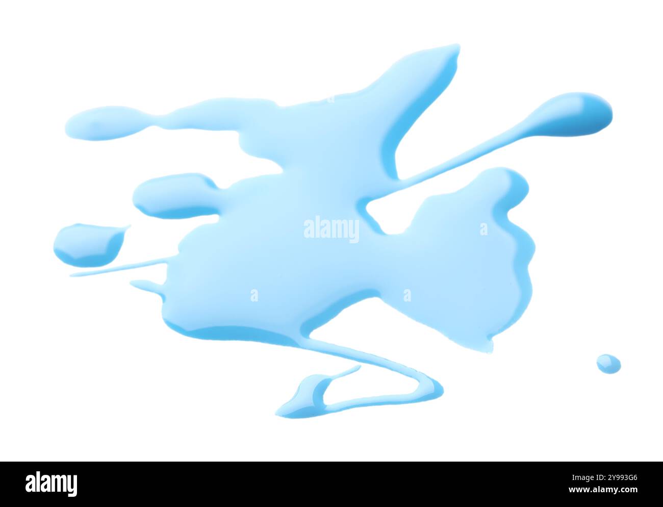 Blot of light blue printer ink isolated on white Stock Photo - Alamy