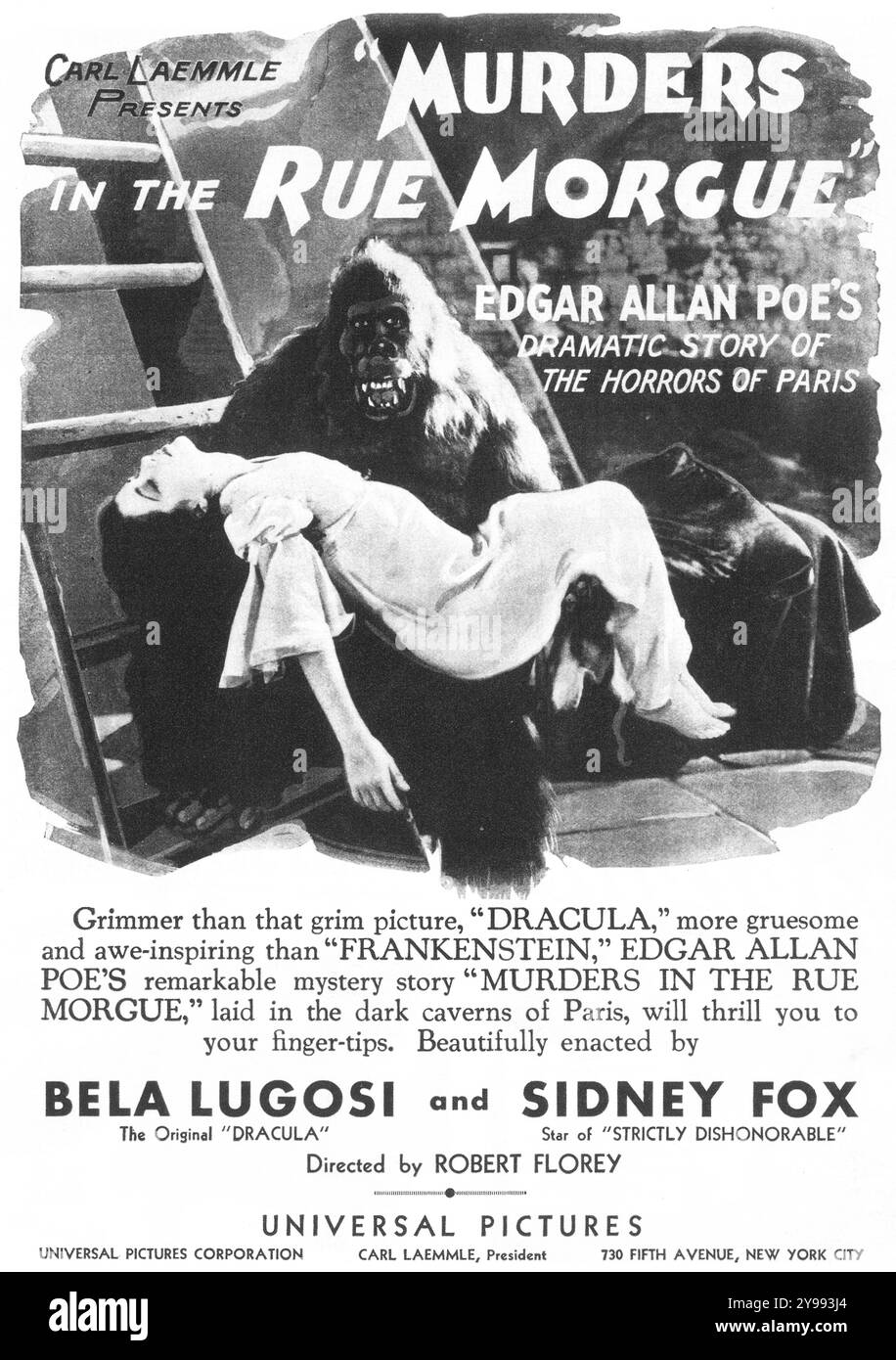 1932 Murders In The Rue Morgue film poster (Universal Studios).Directed ...