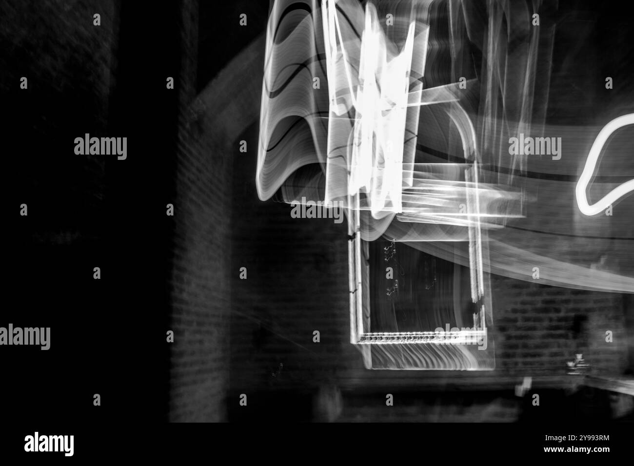 Lens flare effect in space Black and White Stock Photos & Images - Alamy