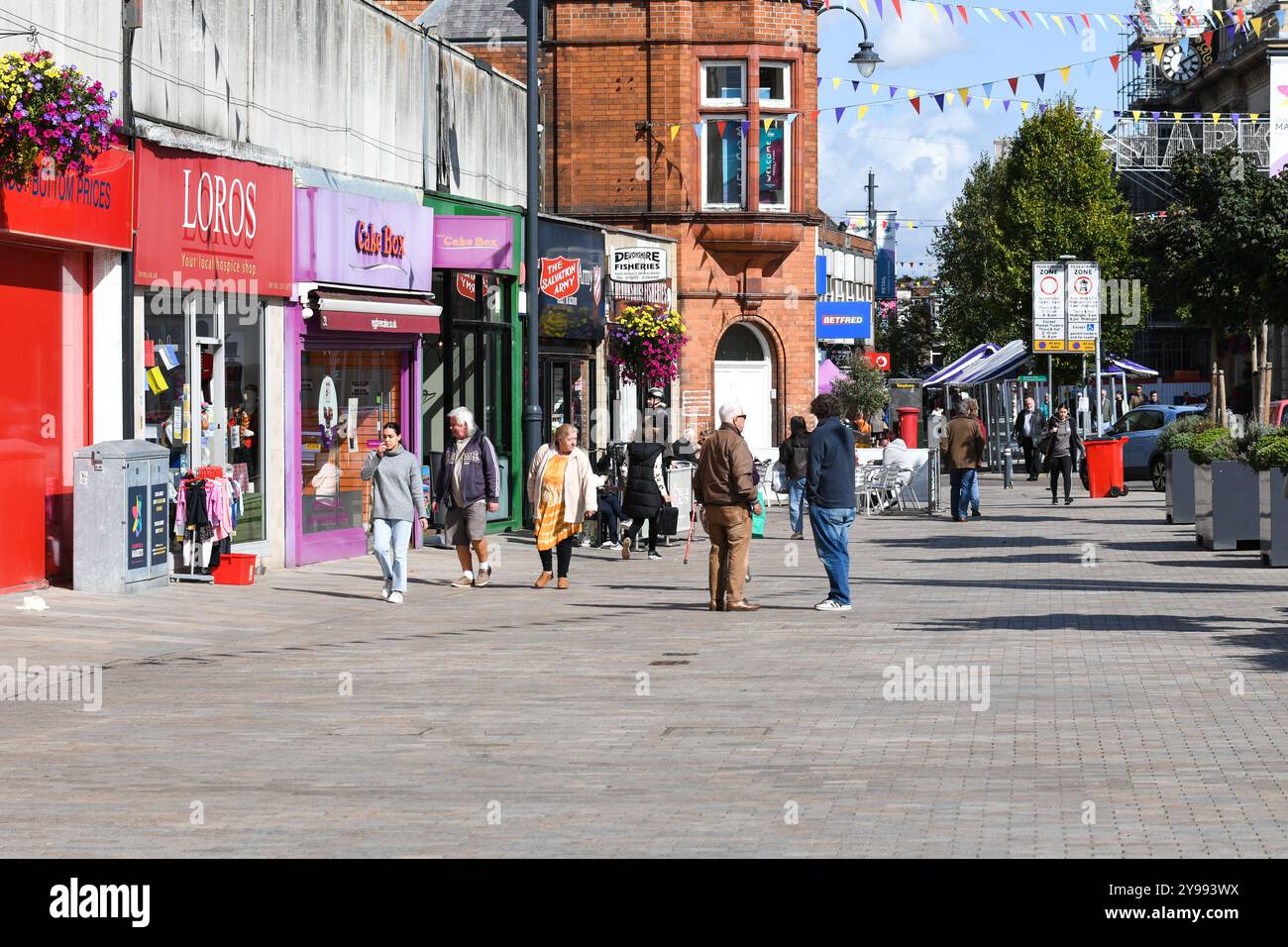 people in loughborough town centre Stock Photo - Alamy
