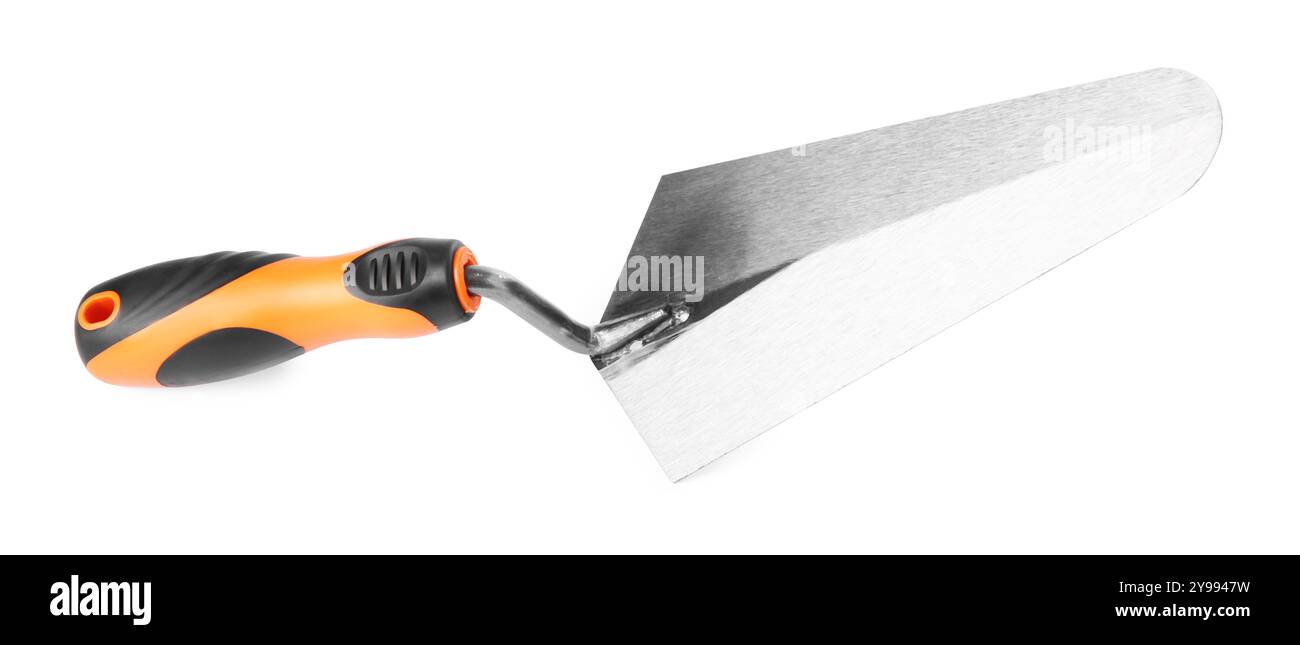 One trowel isolated on white. Construction tool Stock Photo - Alamy