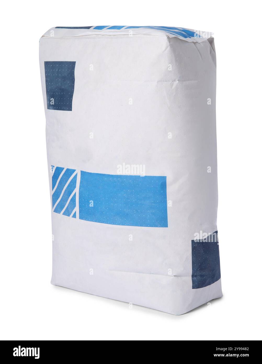 Bag of cement isolated on white. Building material Stock Photo - Alamy