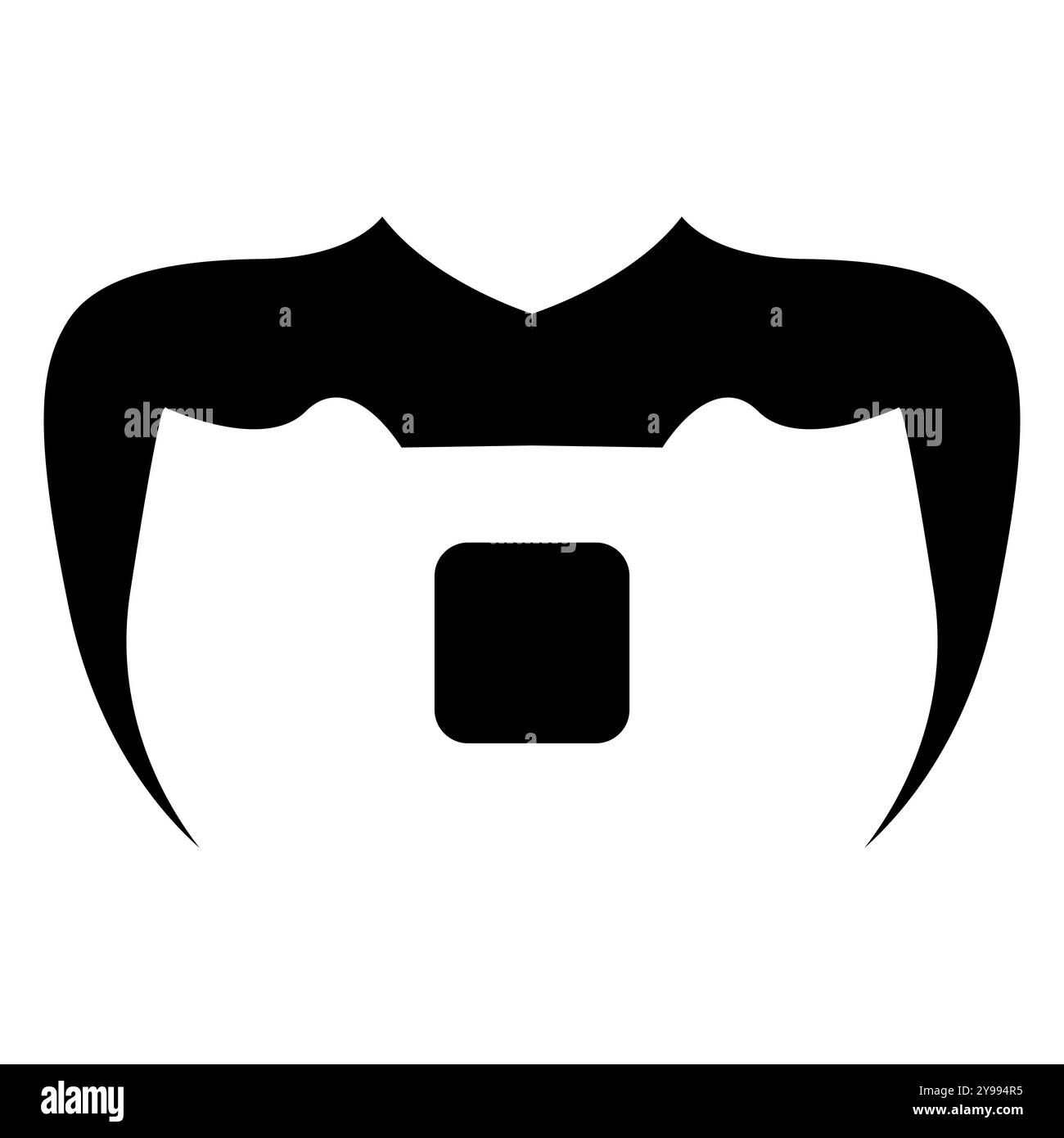 Mustache icon black and white mustache illustration, A simple black and ...