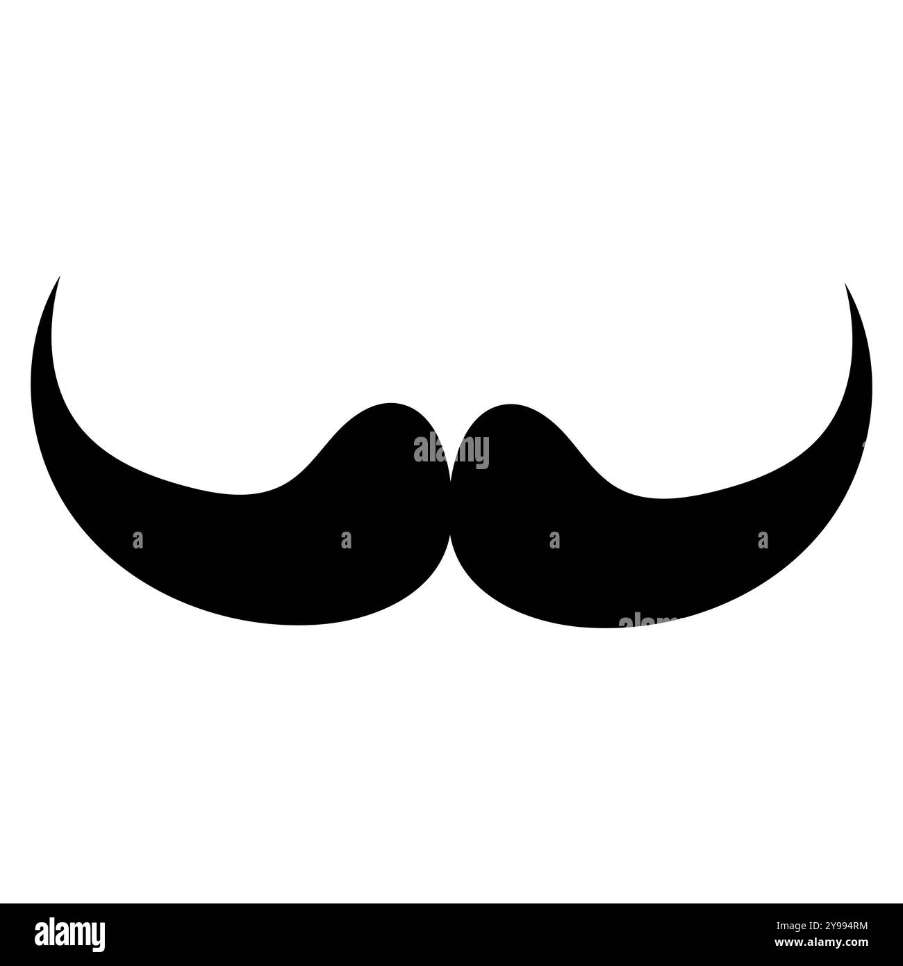 Mustache icon black and white mustache illustration, A simple black and ...