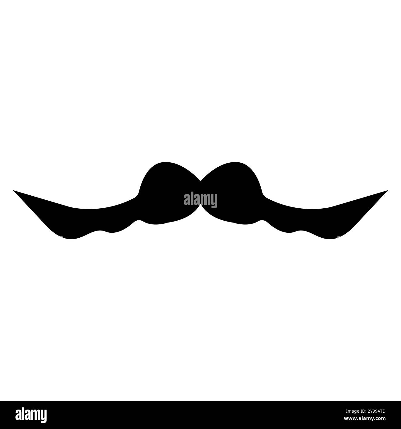 Mustache icon black and white mustache illustration, A simple black and ...