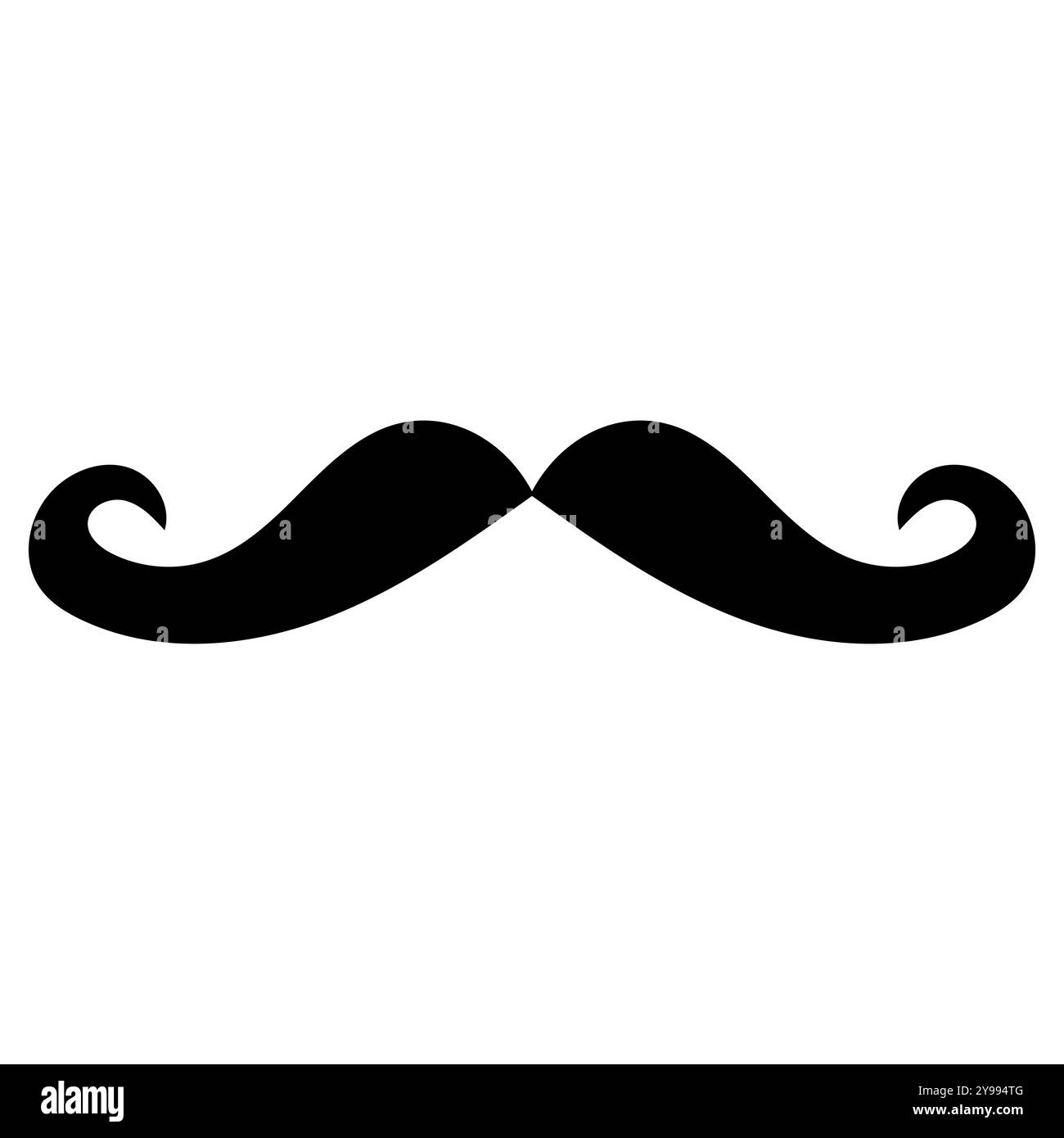 Mustache icon black and white mustache illustration, A simple black and ...