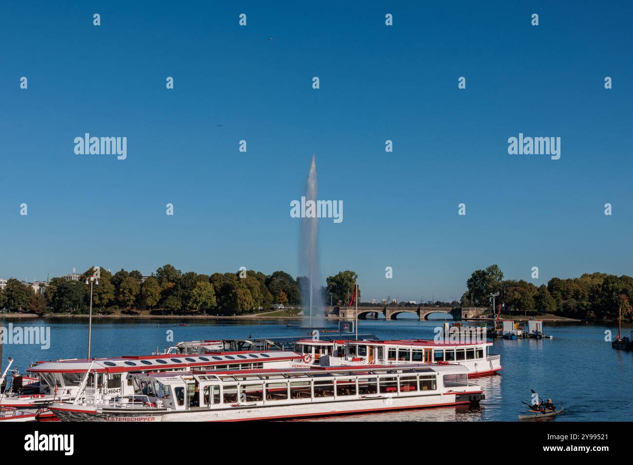 hamburg city at the alster river Stock Photo - Alamy