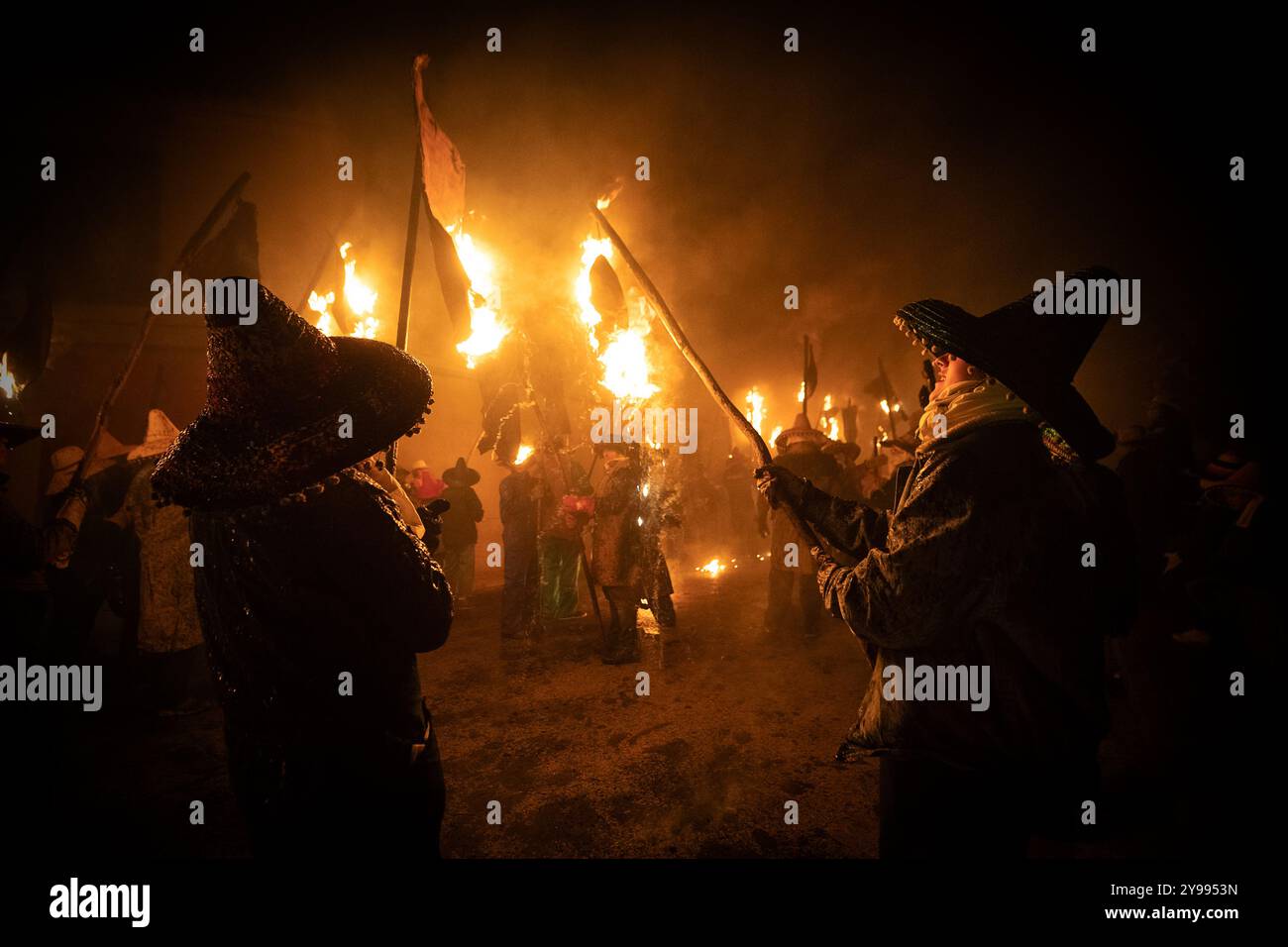 celebration of "le vitor" held in the town of Mayorga-Valladolid, Spain ...