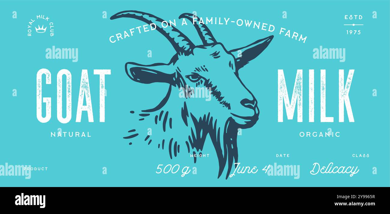 Goat. Vintage retro print, black white Stock Vector Image & Art - Alamy