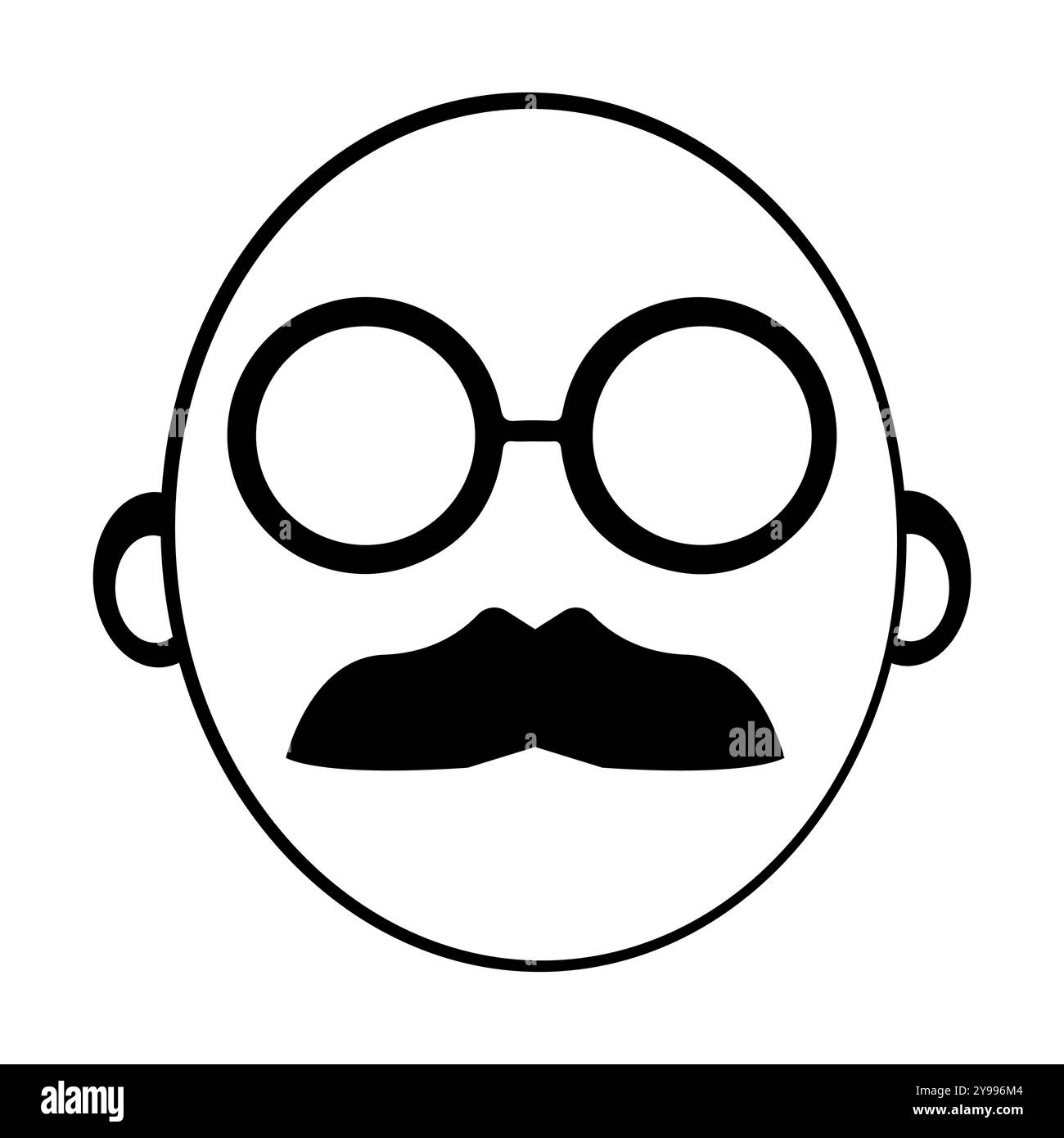 Mustachioed face icon illustration, Vintage mustache with sunglasses ...
