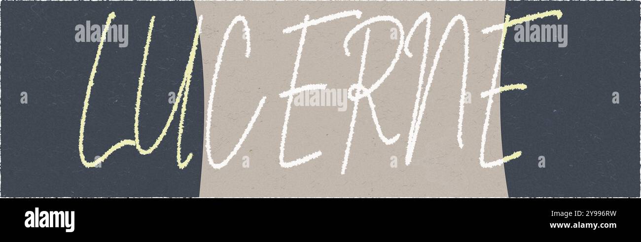 Graphic with lettering of the swiss city LUCERNE in handwriting Stock ...