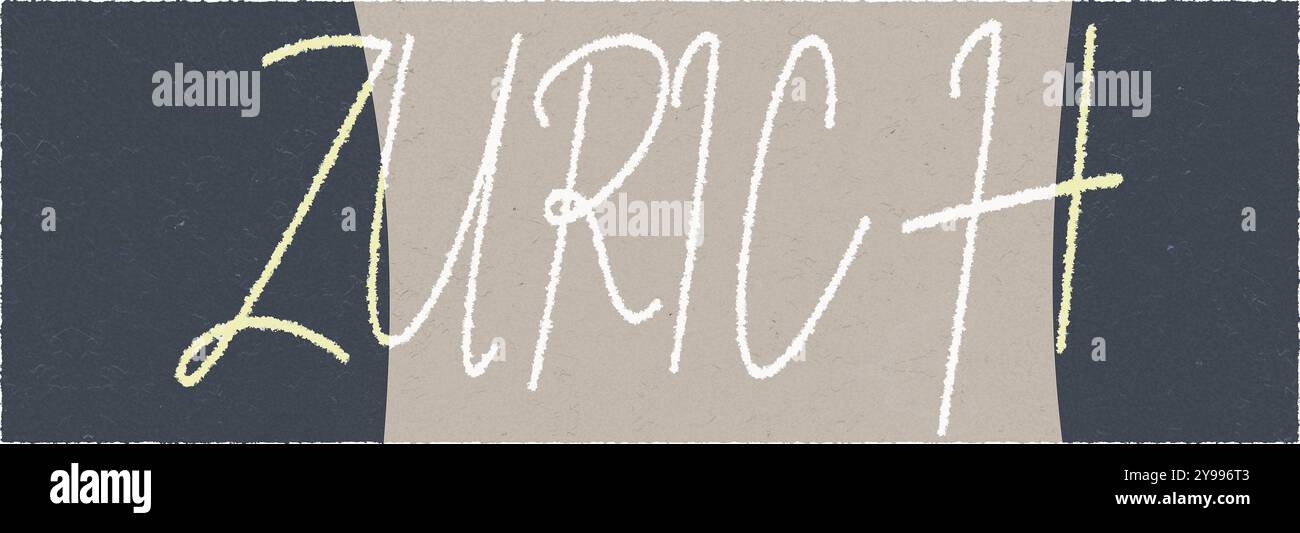 Graphic with lettering of the swiss city ZURICH in handwriting Stock ...