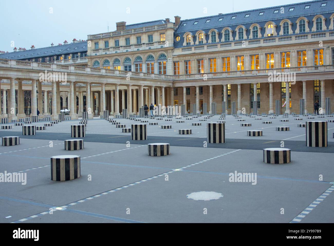 Striped Columns Installation at Palais Royal Courtyard Paris France ...