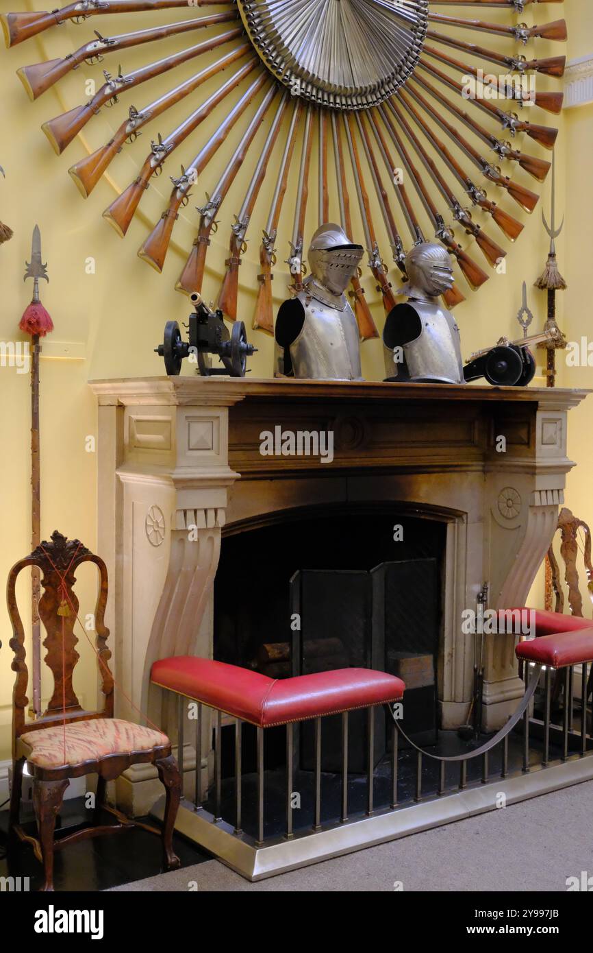 Inveraray Castle Armoury hall, in Argyll and Bute, Scotland, UK Stock ...