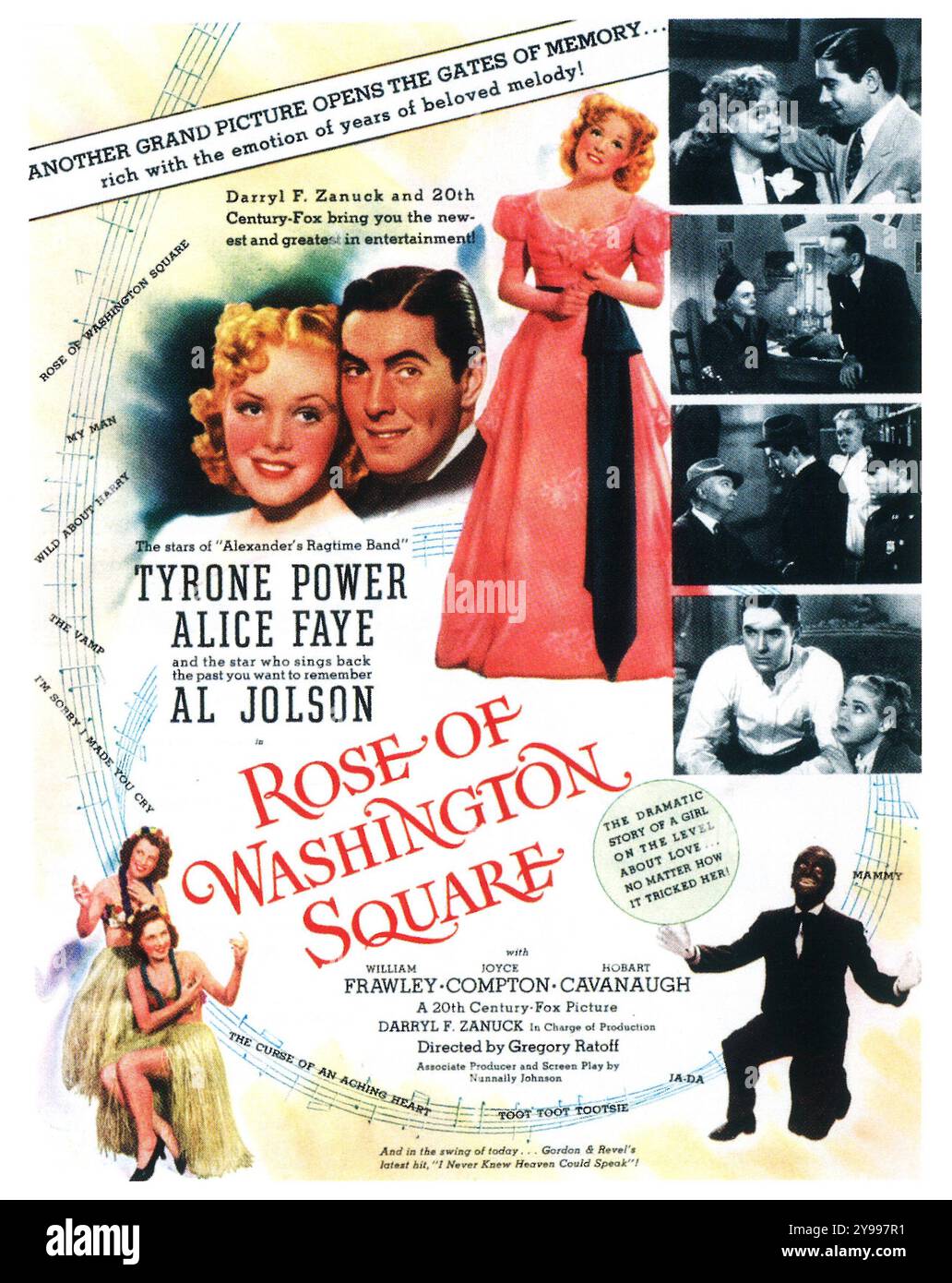 1939 Rose of Washington Square film poster. Musical drama Directed by ...