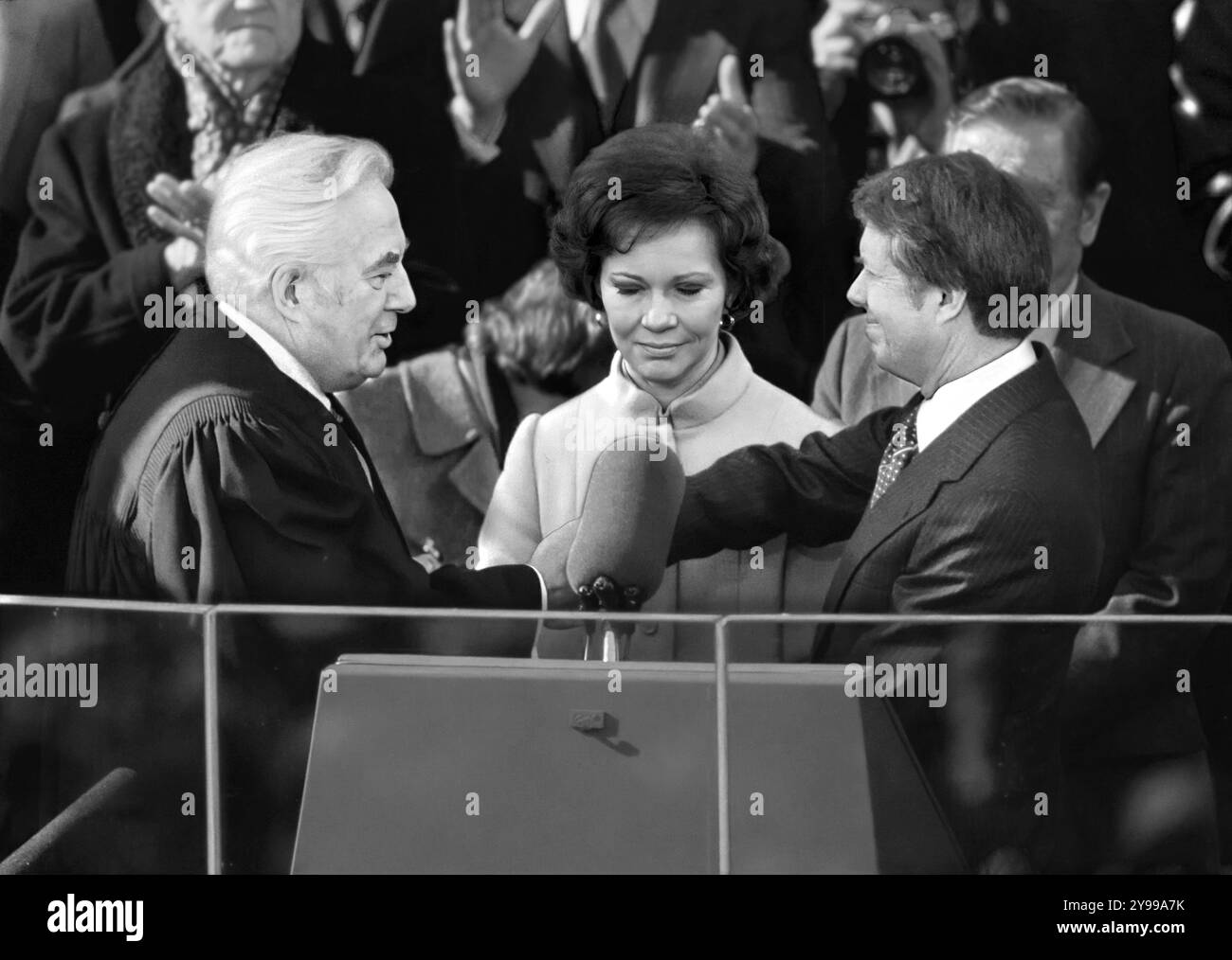 President Jimmy Carter and First Lady Rosalynn Carter at his swearing ...