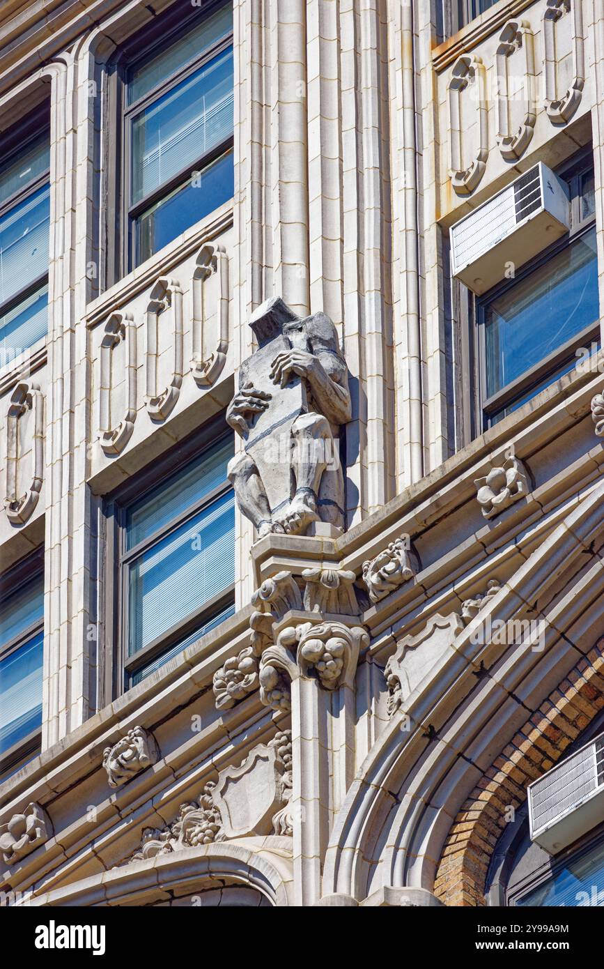 Grotesques embellish the façade of Lafayette Hall, the NYU residence ...