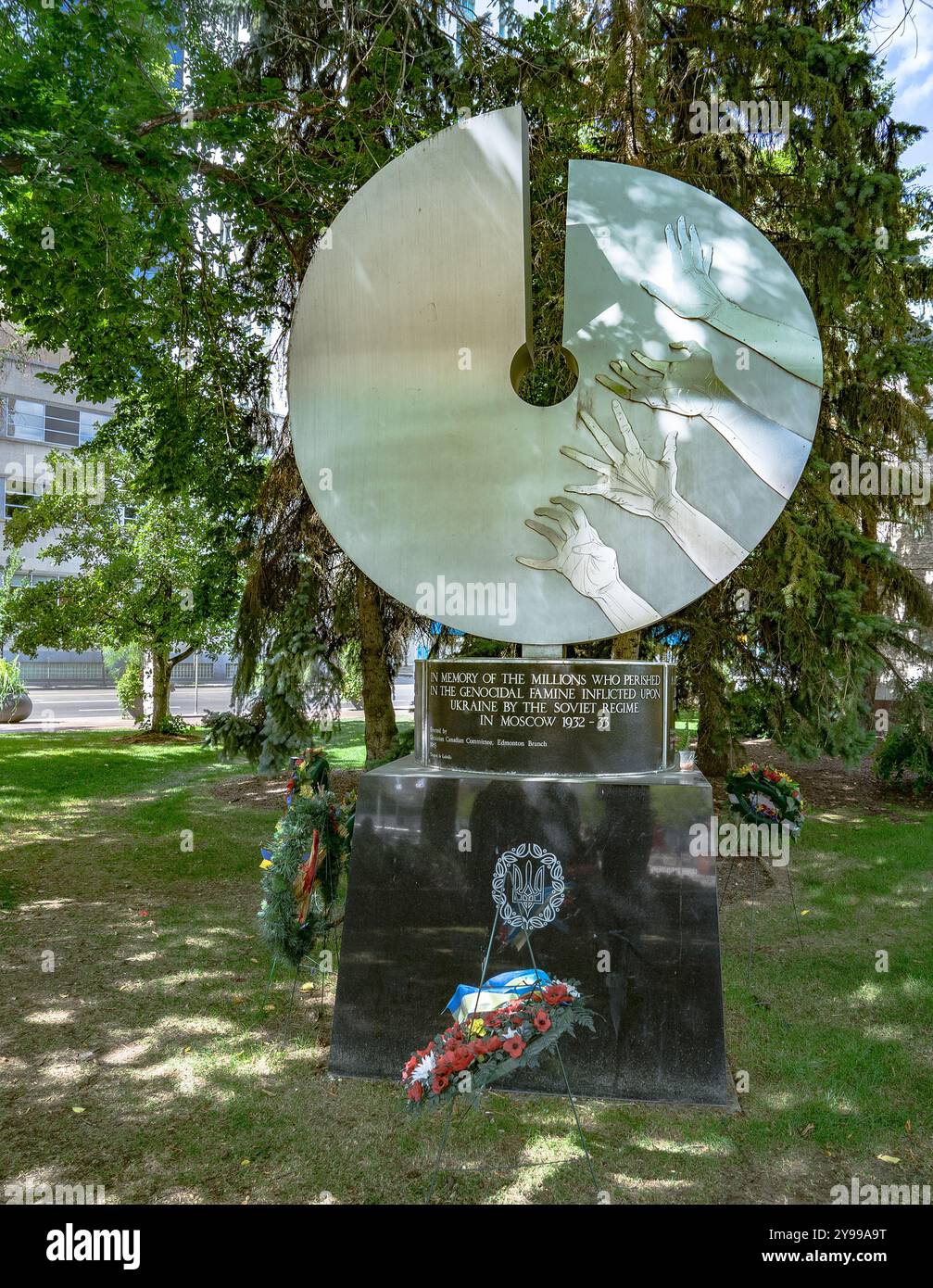 Edmonton, Canada, August 24, 2014: public monument to the Holodomor ...