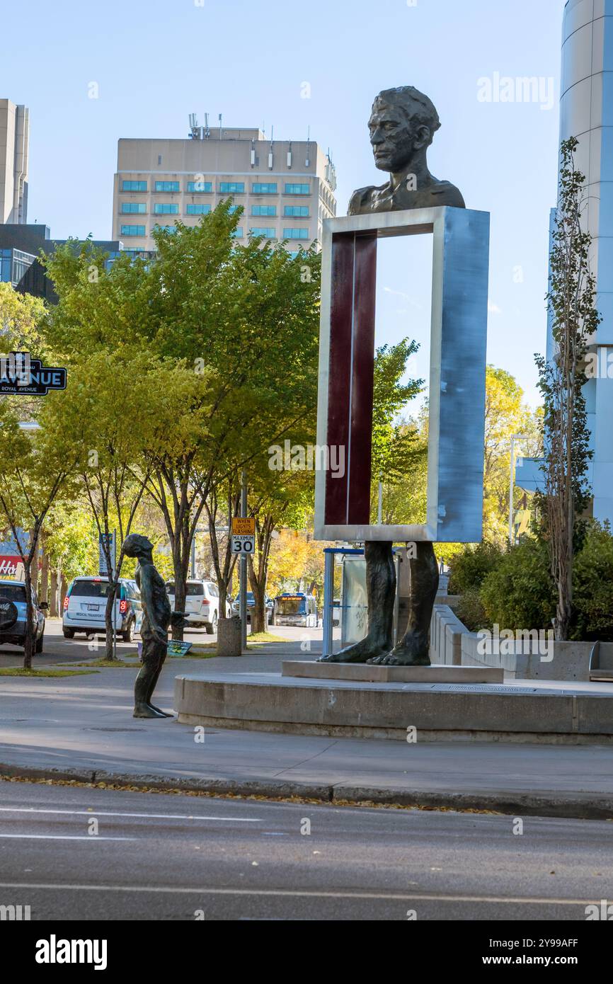 Edmonton, Canada, October 5, 2024: InScope statue created by Dam de ...