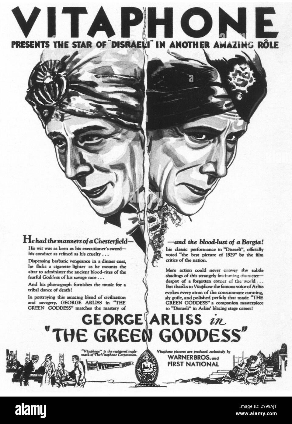 1930 The Green Goddess film poster. Directed by Alfred E. Green; with ...