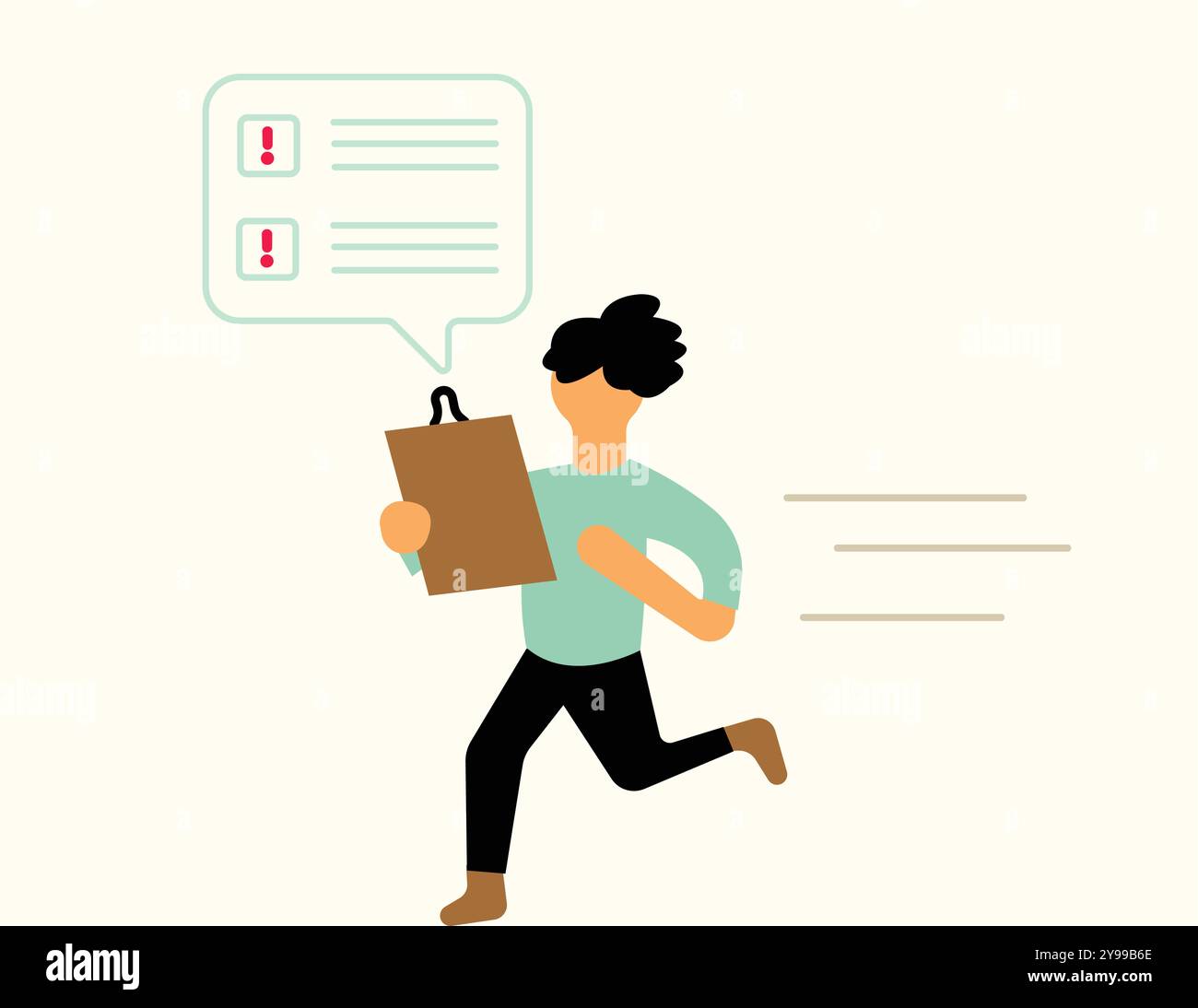 Man running after receiving notification illustration Stock Vector ...