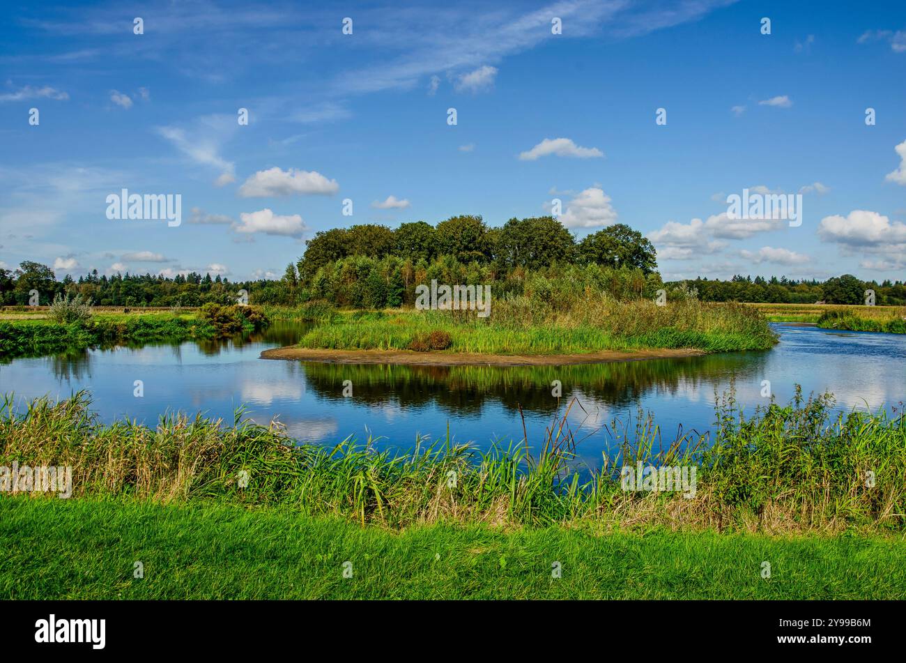 The formerly canalized Berkel river, restored to its original ...