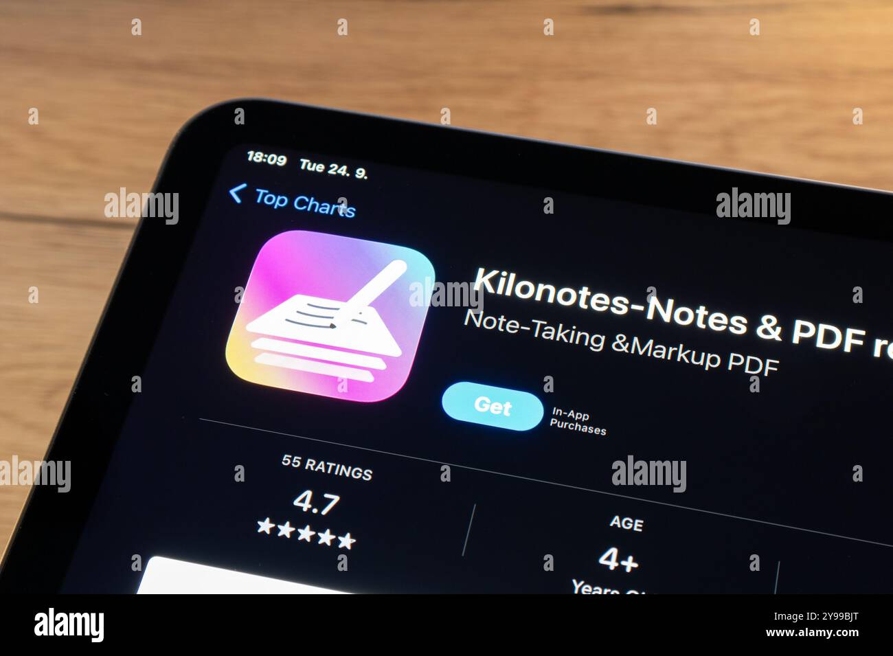 OSTRAVA, CZECHIA - SEPTEMBER 24, 2024: App store with Kilonotes note ...