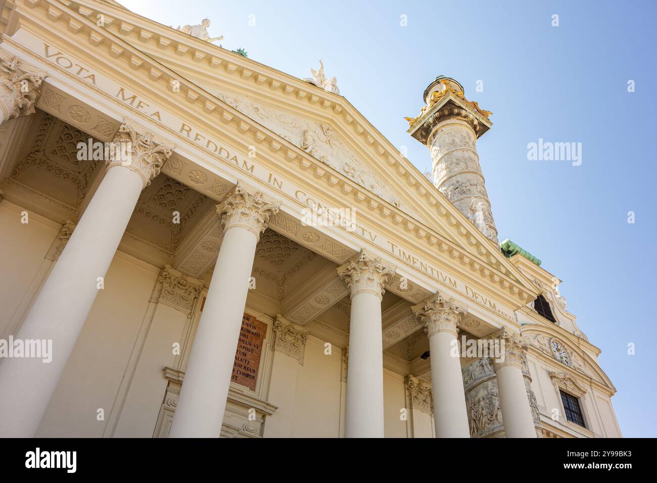 VIENNA, AUSTRIA - JULY 29, 2021: Detail of columns and architecture ...