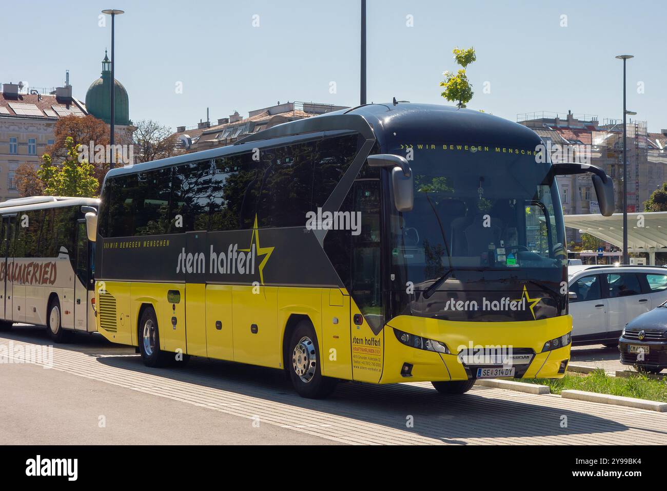 VIENNA, AUSTRIA - JULY 29, 2021: Neoplan Tourliner luxury bus of Stern ...