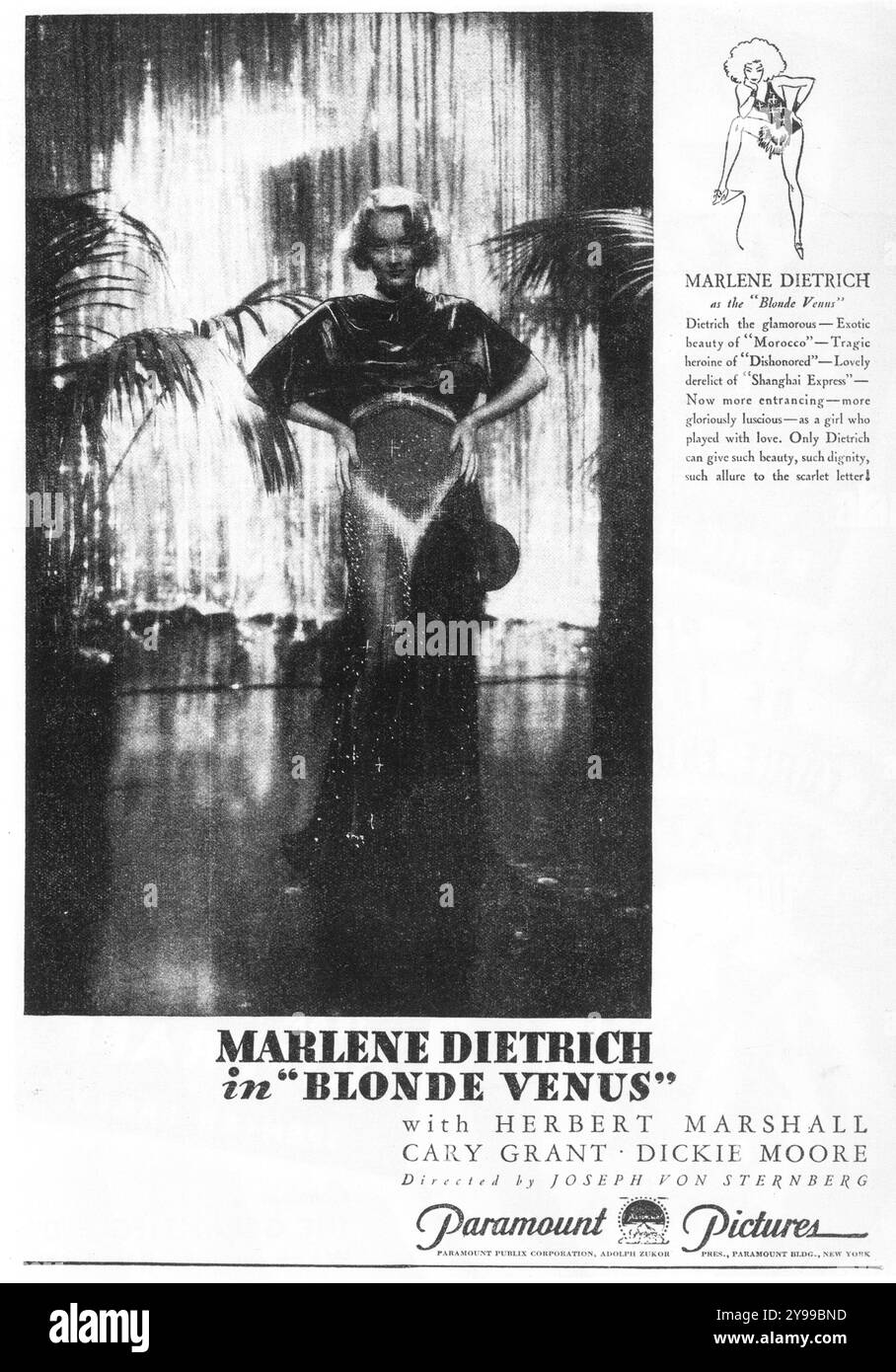 1932 Blonde Venus poster - American pre-Code drama film starring ...