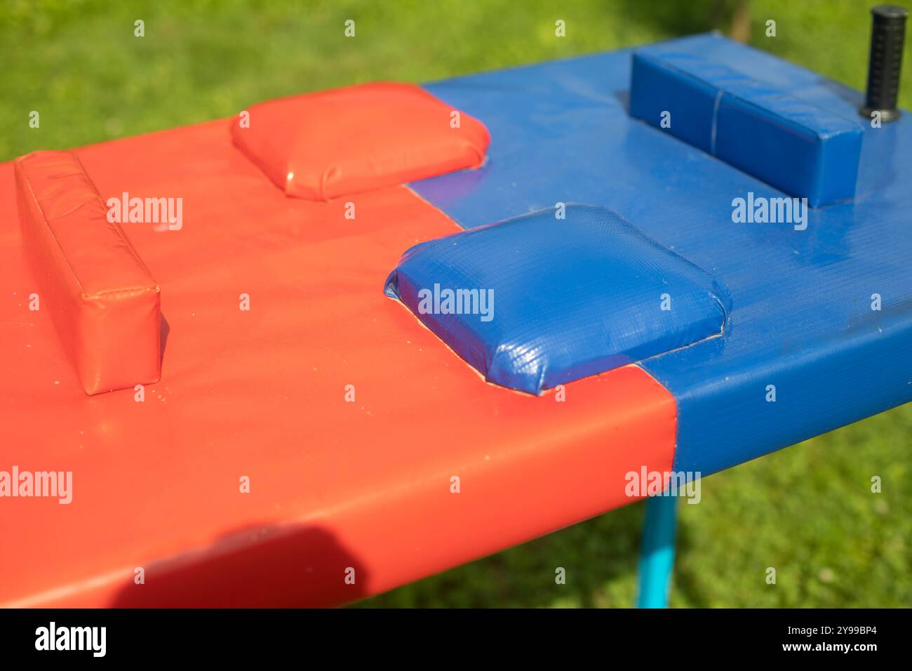 Armwrestling table. Place to fight with your hands. Sports equipment on ...