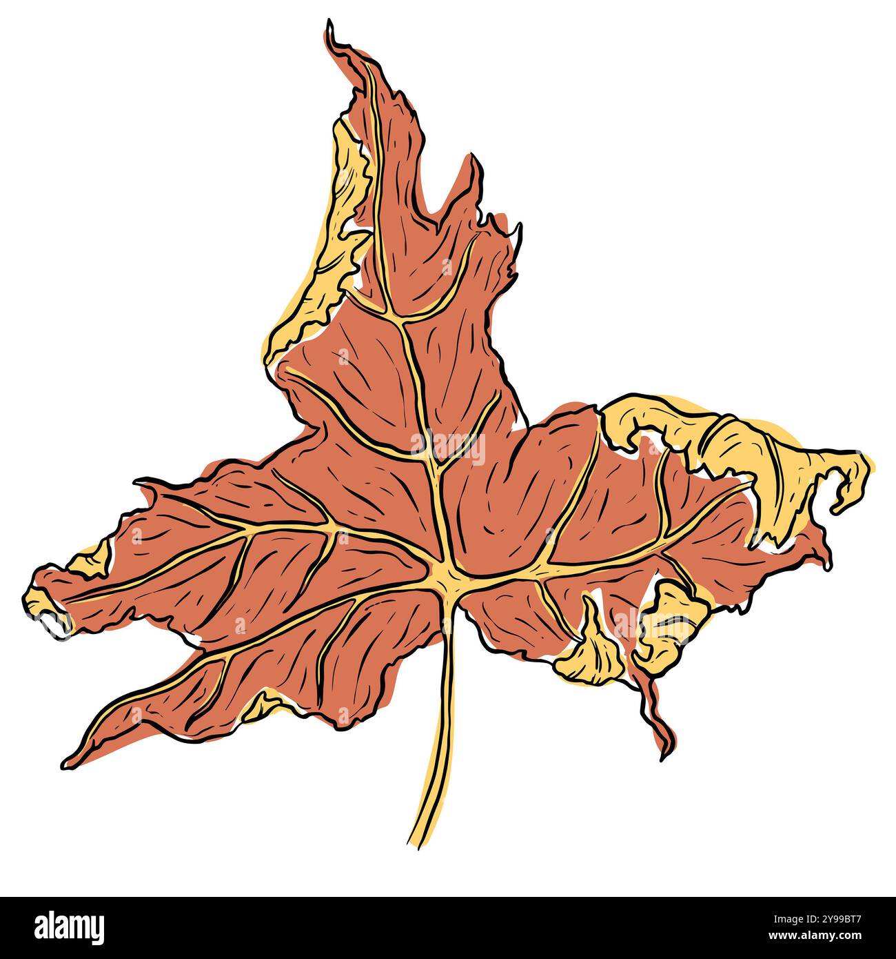Clip Art Style Autumn Leaf Illustration in Vector Stock Photo - Alamy