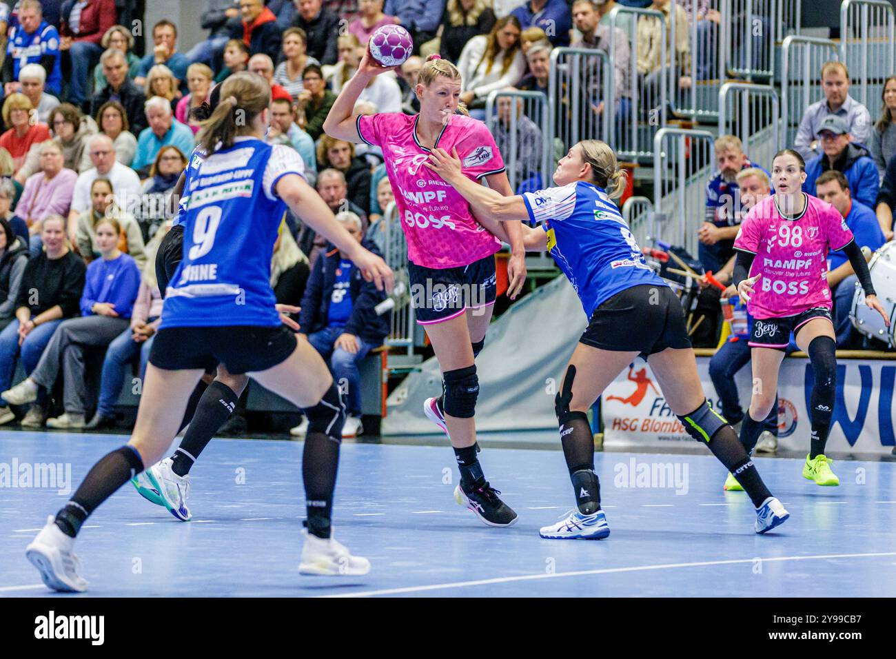 Blomberg, Deutschland. 09th Oct, 2024. v.l. Nieke Kuehne (HSG Blomberg ...