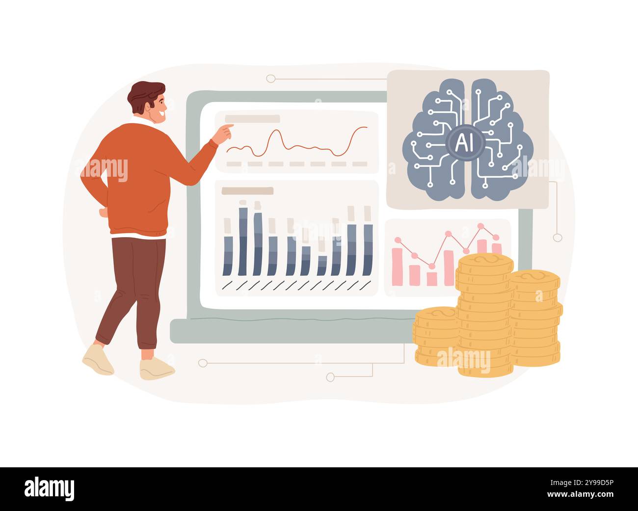 AI-Backed Automated Bookkeeping abstract concept vector illustration ...