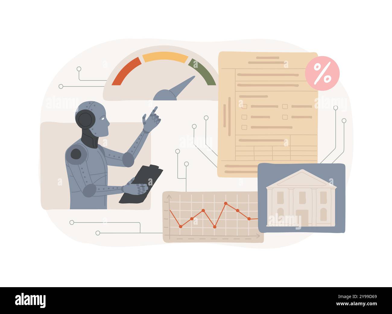 AI-Driven Credit Risk Assessment abstract concept vector illustration ...