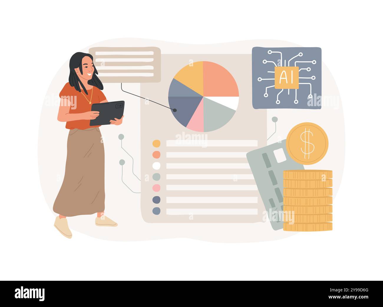 AI-Enhanced Expense Management abstract concept vector illustration ...