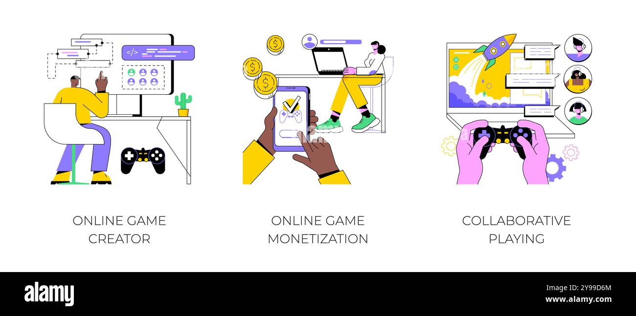 Game platform isolated cartoon vector illustrations Stock Vector Image ...