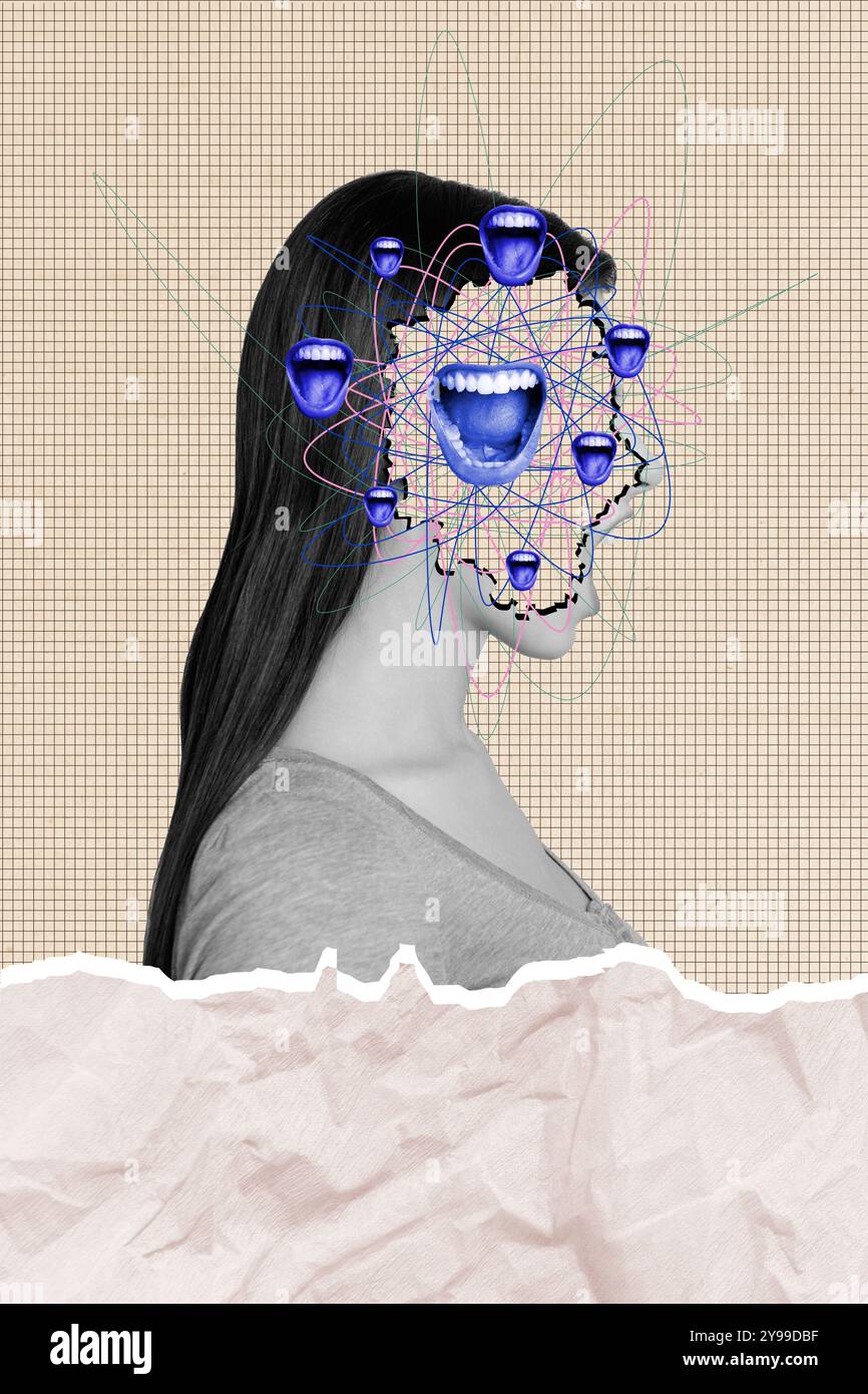 Trend artwork composite sketch image photo collage of portrait human ...