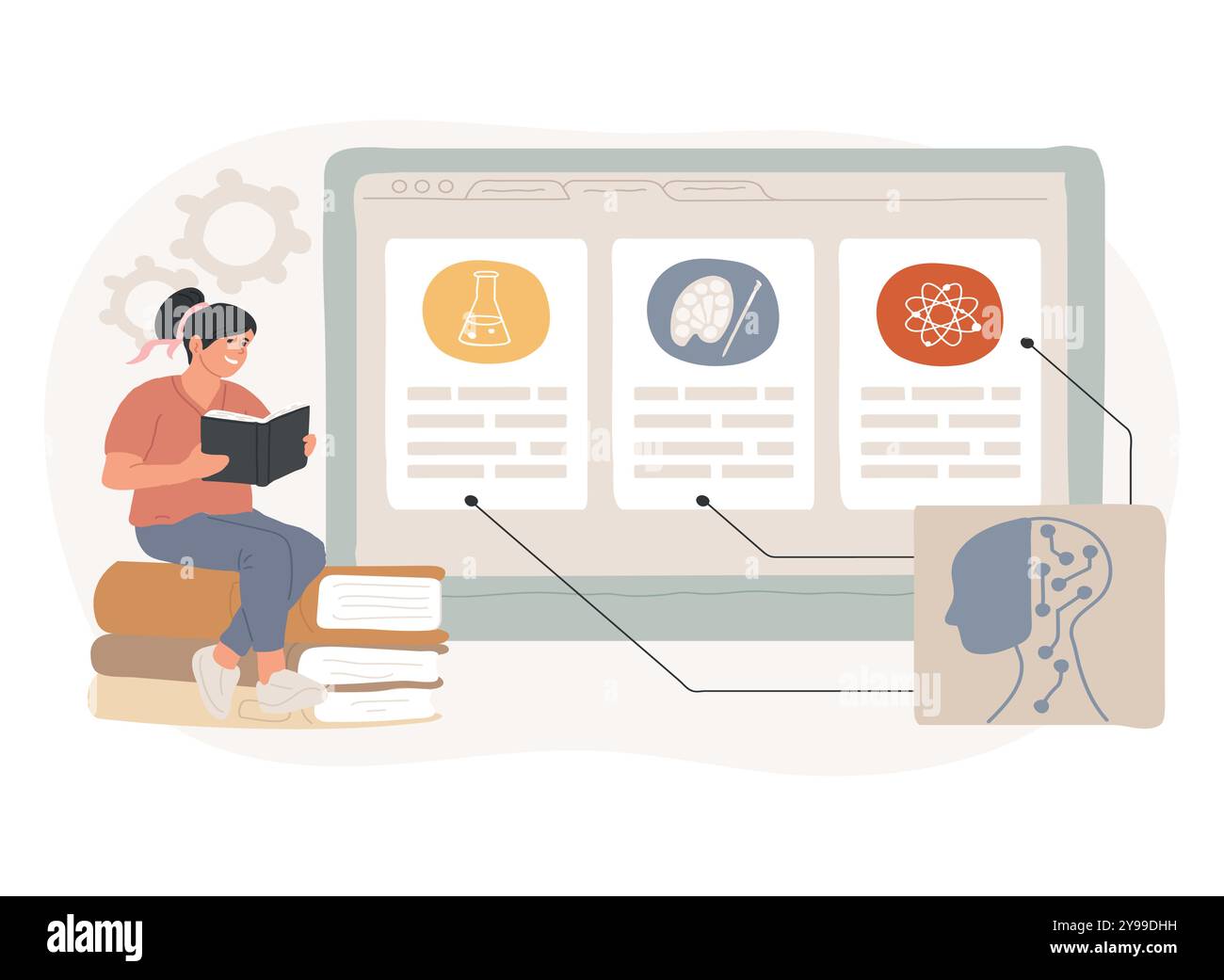 AI-Enhanced Curriculum Development abstract concept vector illustration ...