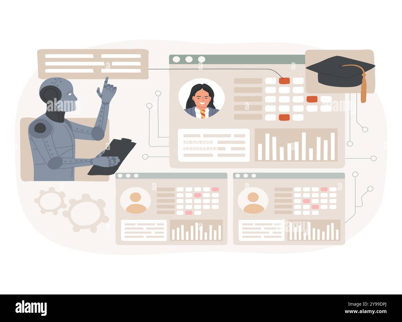 AI-Streamlined Administrative Tasks abstract concept vector ...