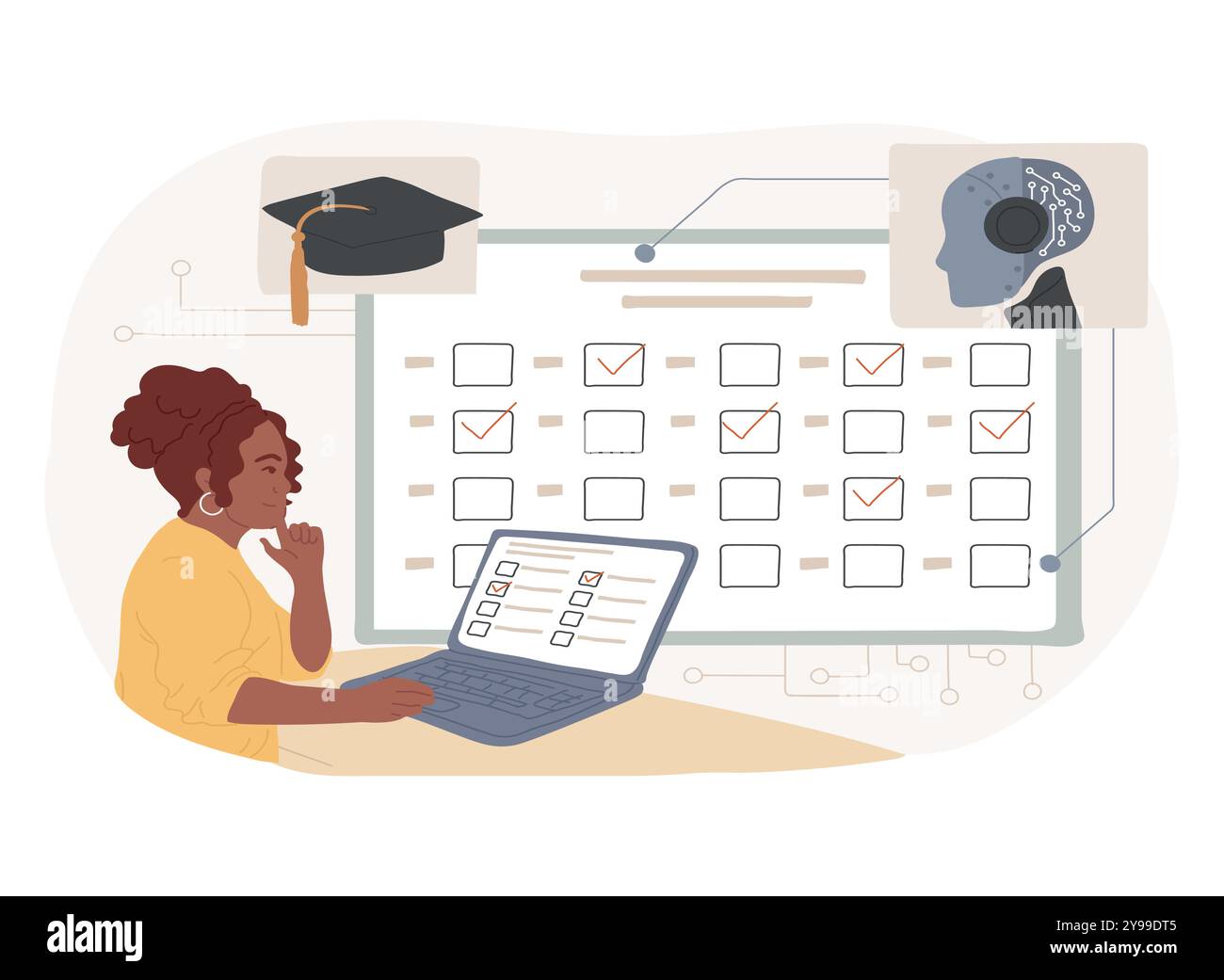 AI-Enhanced Student Assessment abstract concept vector illustration ...