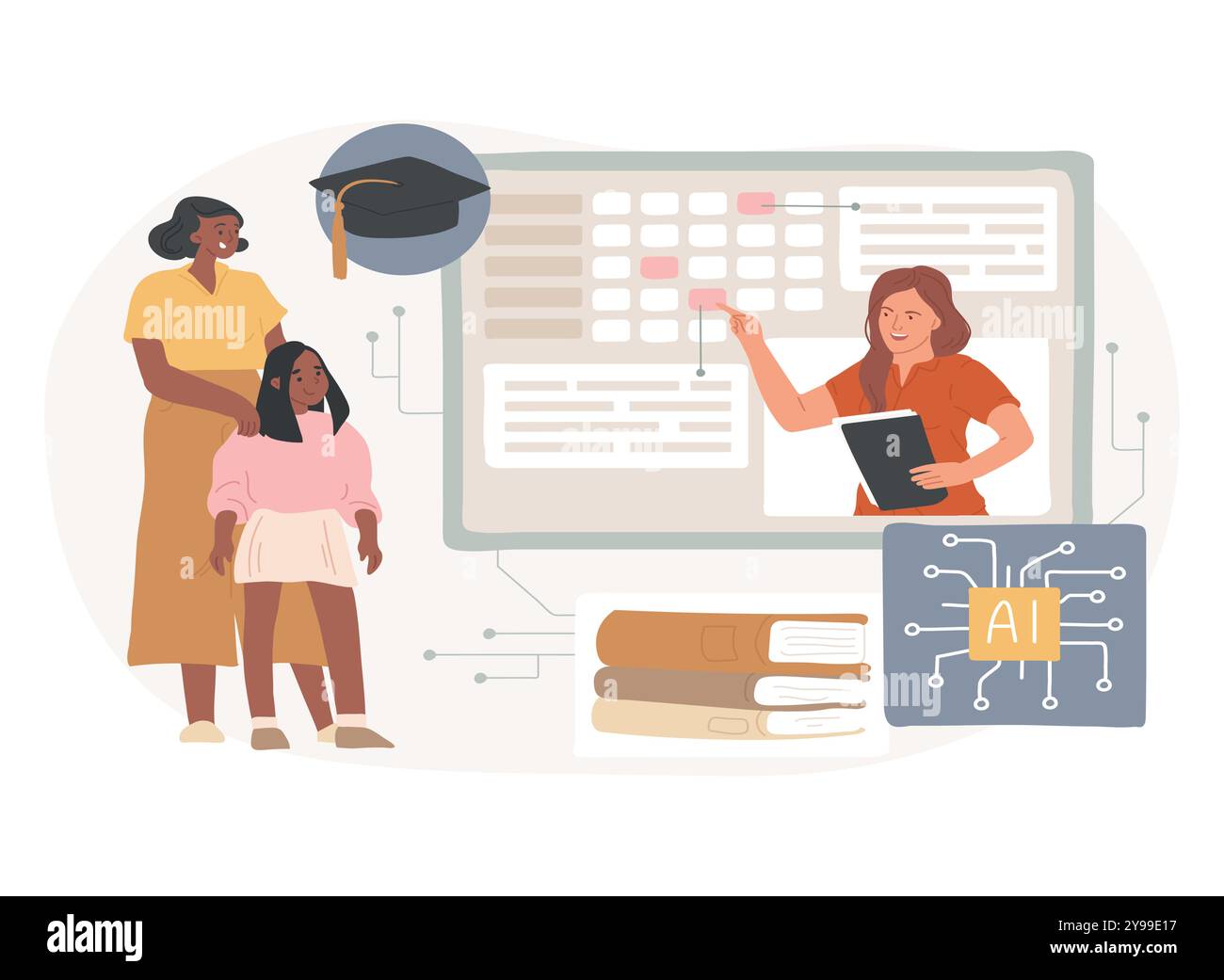 AI-Enhanced Parent-Teacher Communication abstract concept vector ...