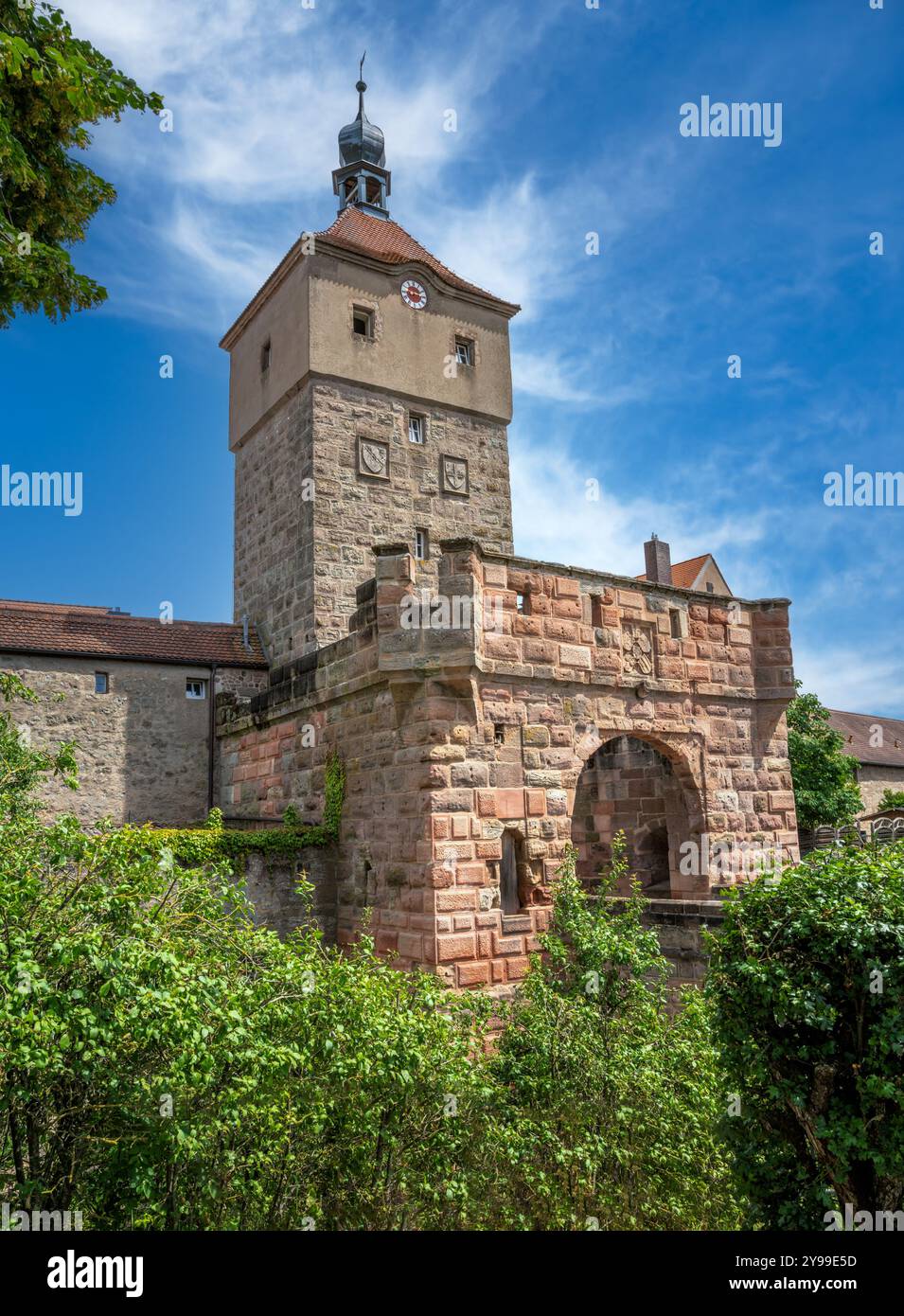 Historic city gate of Wolframs-Eschenbach (Franconia, Germany Stock ...