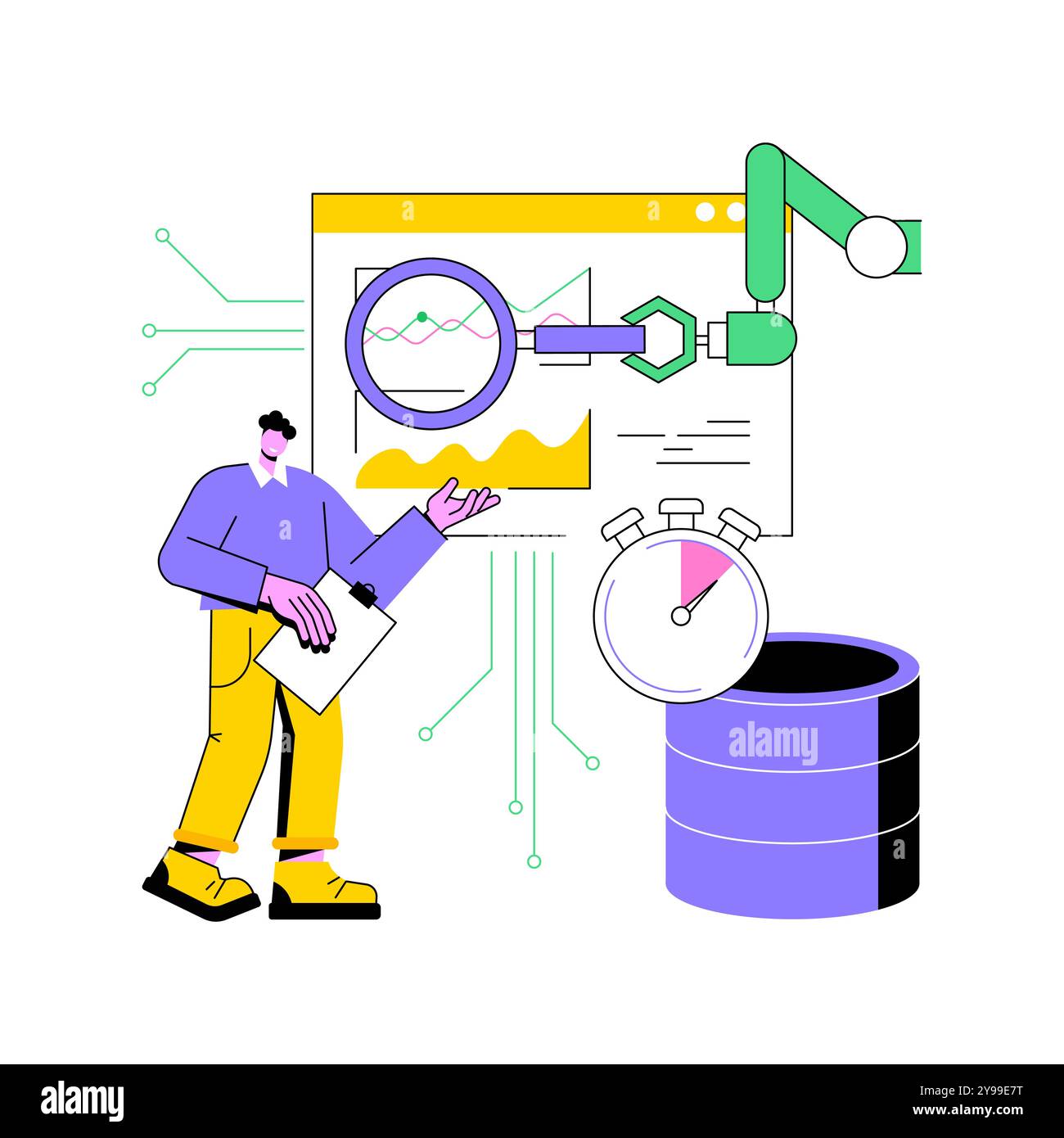 Real-Time Data Analysis with AI abstract concept vector illustration Stock Vector Image & Art ...